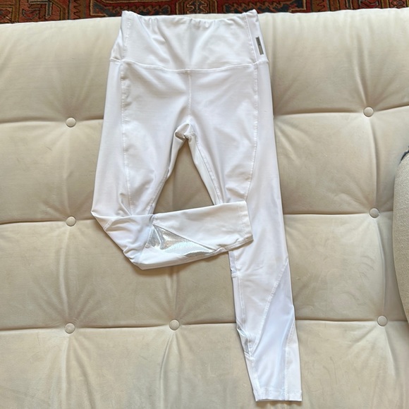 RBX | Pants & Jumpsuits | Rbx White Leggings With Silver And Mesh ...